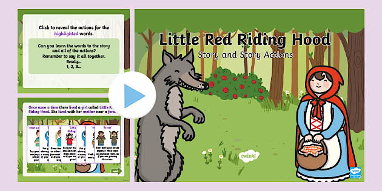 Little Red Riding Hood Story Map PowerPoint with Story Actions
