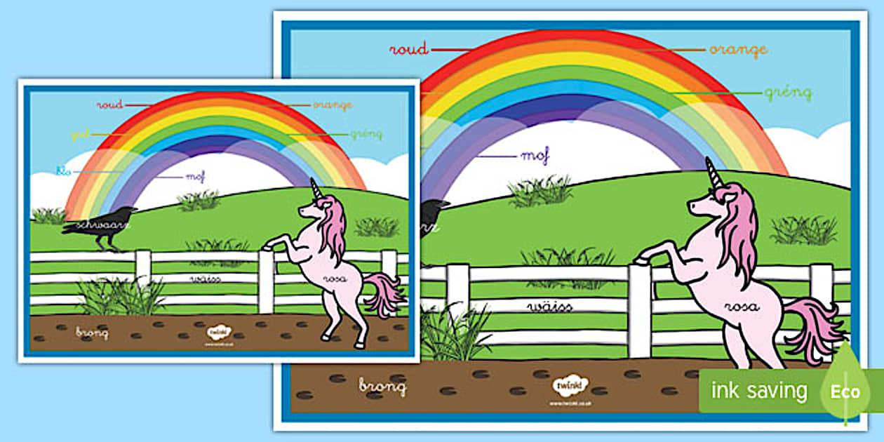 Colores del arco iris Luxemburgués Póster-Spanish