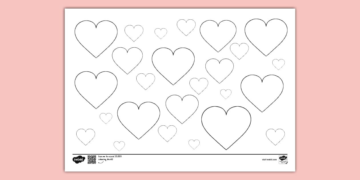 Hearts Colouring Sheet (teacher made) - Twinkl