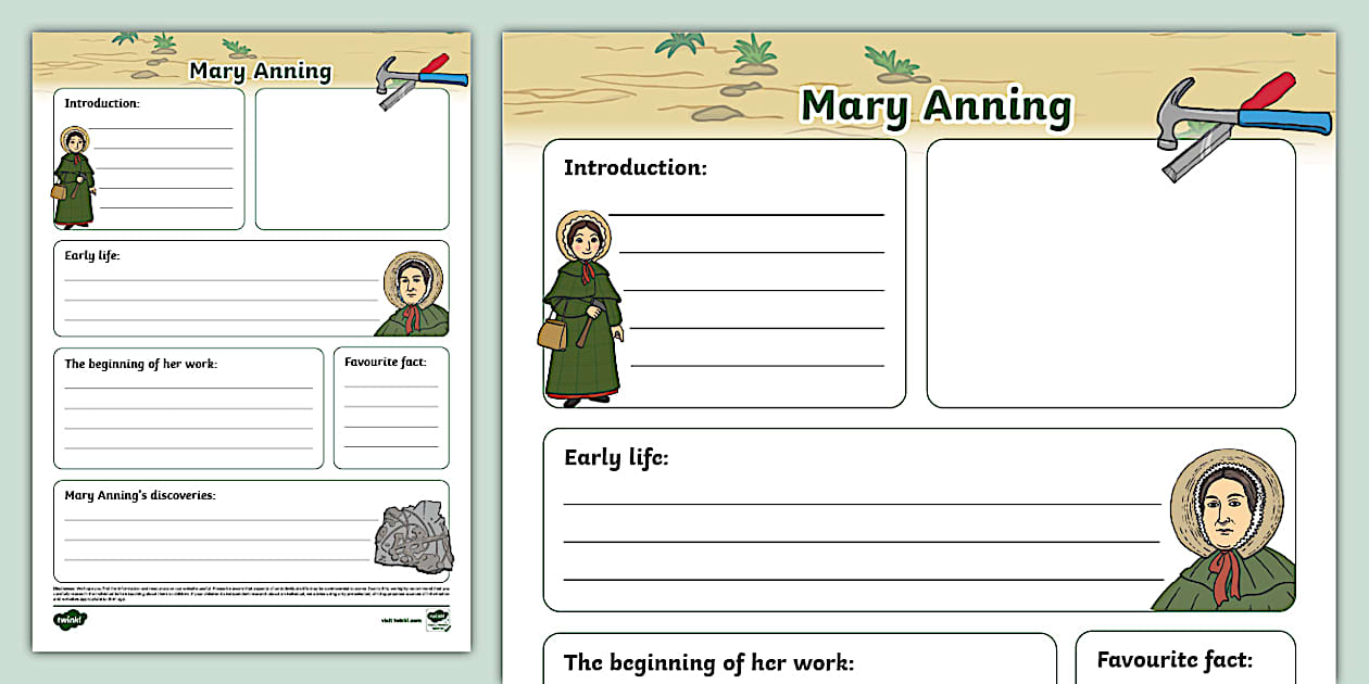 Mary Anning Non-Chronological Report Template