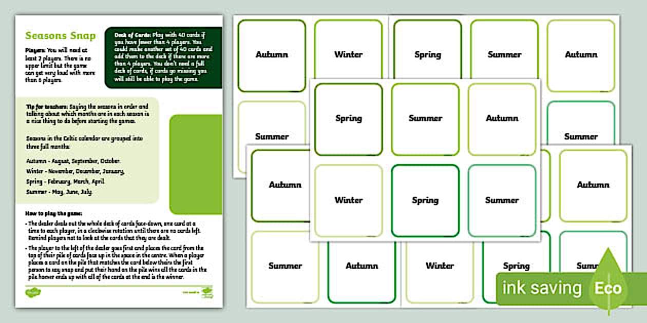 Seasons Snap (teacher made) - Twinkl