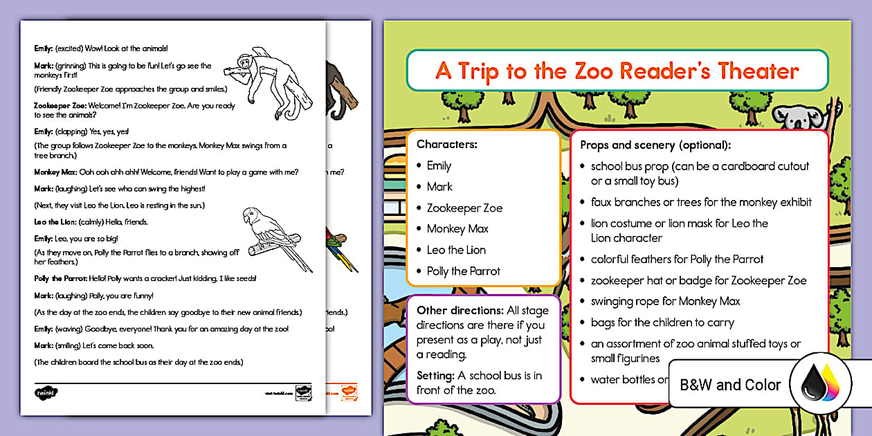 Kindergarten: A Trip to the Zoo Reader's Theater