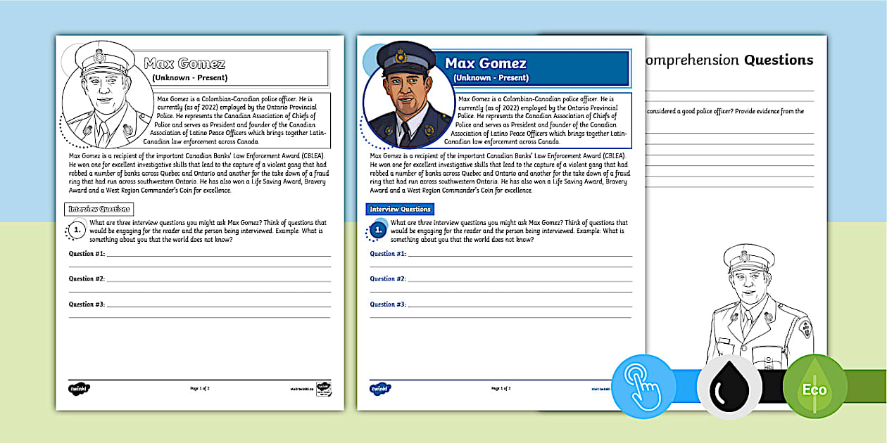 Max Gomez Comprehension and Interview Activity - Twinkl