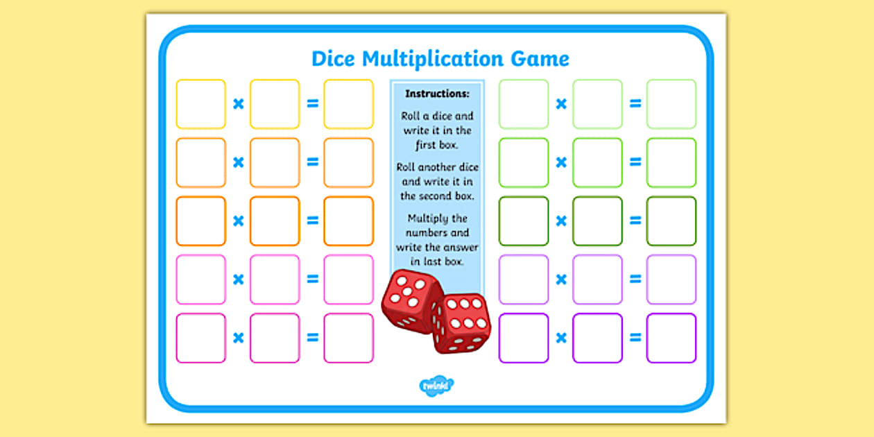 Dice Multiplication Game | Maths Resources (teacher made)