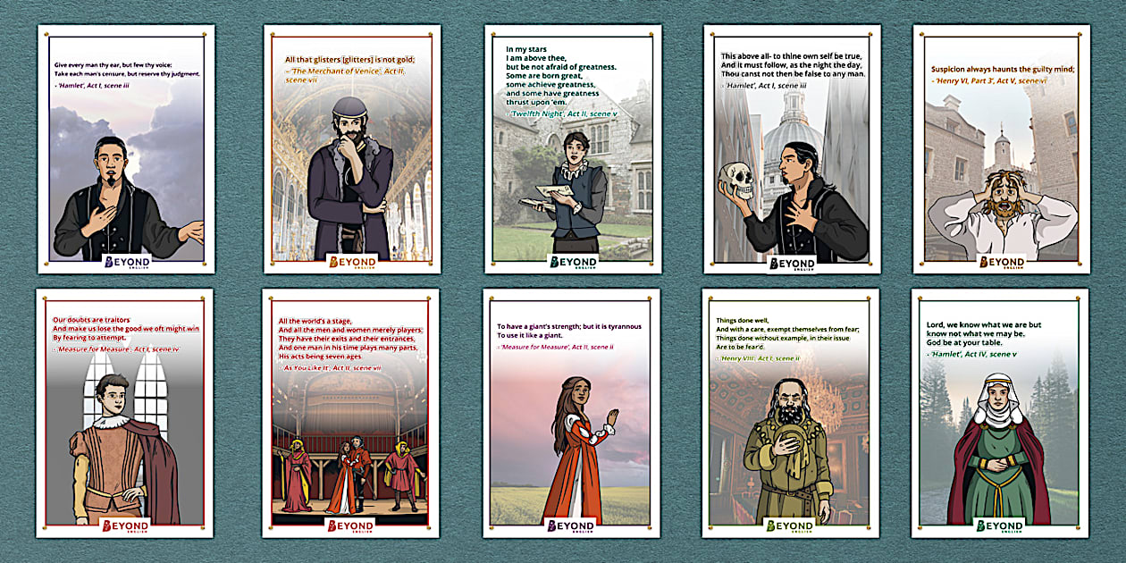 Shakespeare Inspirational Quotes Posters