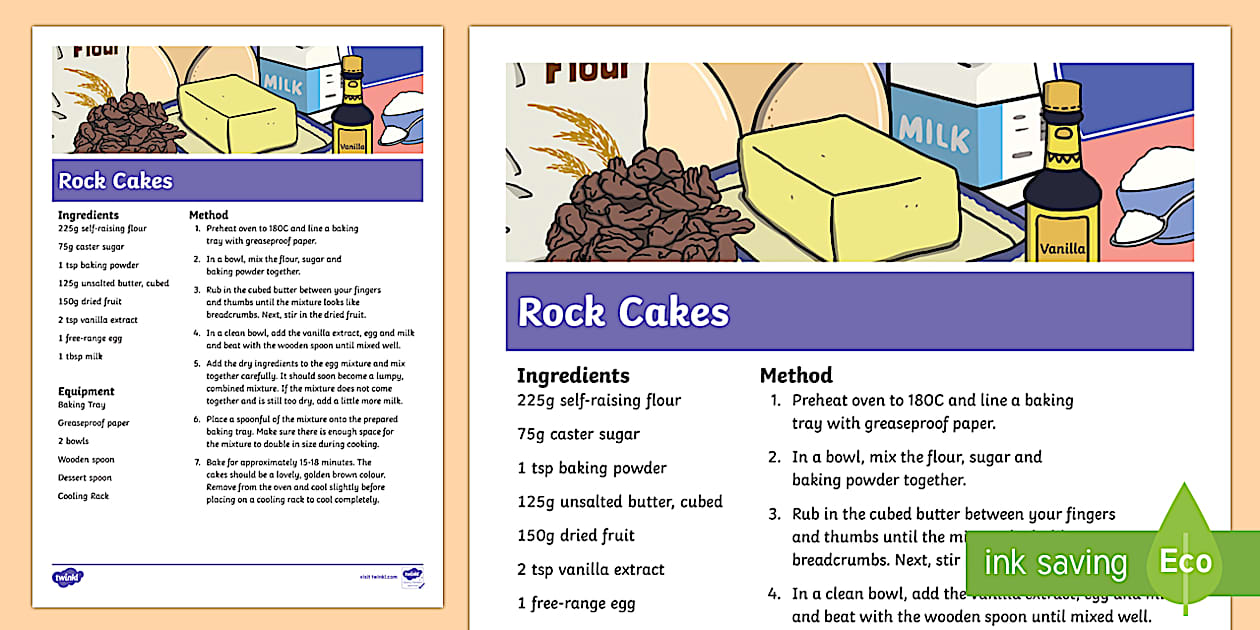 Rock Cakes Recipe - (teacher made) - Twinkl