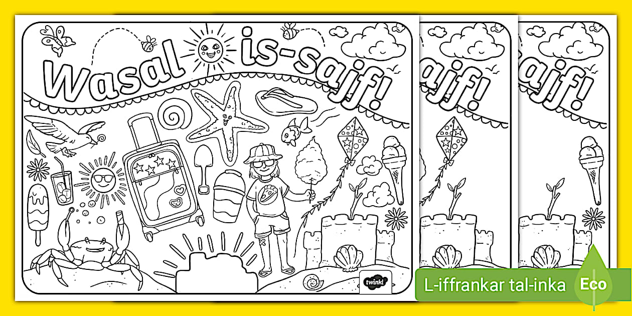 Karti għat-Tpinġija: Wasal is-sajf! (Teacher-Made)