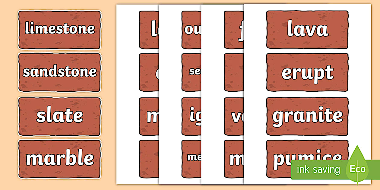 Rocks & Soils Key Words (teacher made) - Twinkl