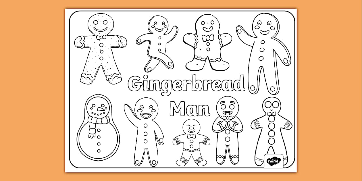 Gingerbread Doodle Colouring Page (professor feito) - Twinkl