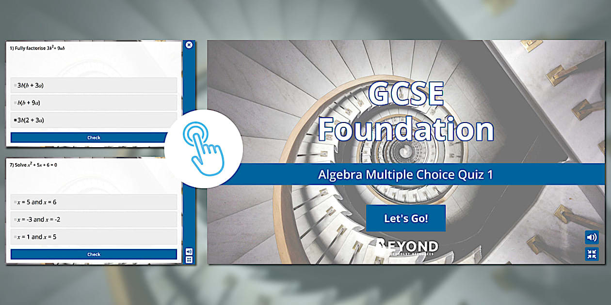 Foundation Multiple Choice Questions: Algebra Set 1 - Twinkl