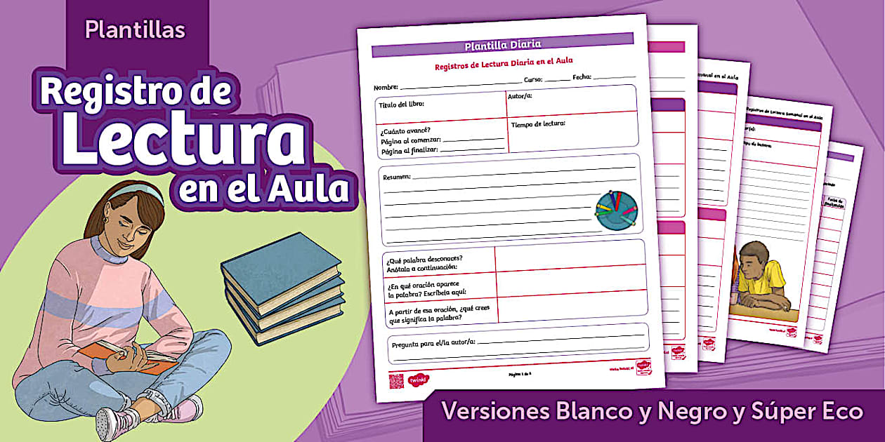 Plantilla | Diario de Lectura | 5º | 6° | 7° | Lenguaje