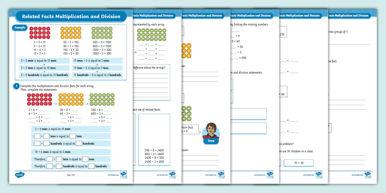 👉 Y4 Related Facts Multiplication and Division Activity Sheets