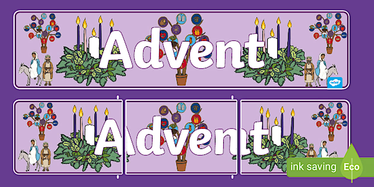 Cursive Advent Display Banner (teacher made) - Twinkl