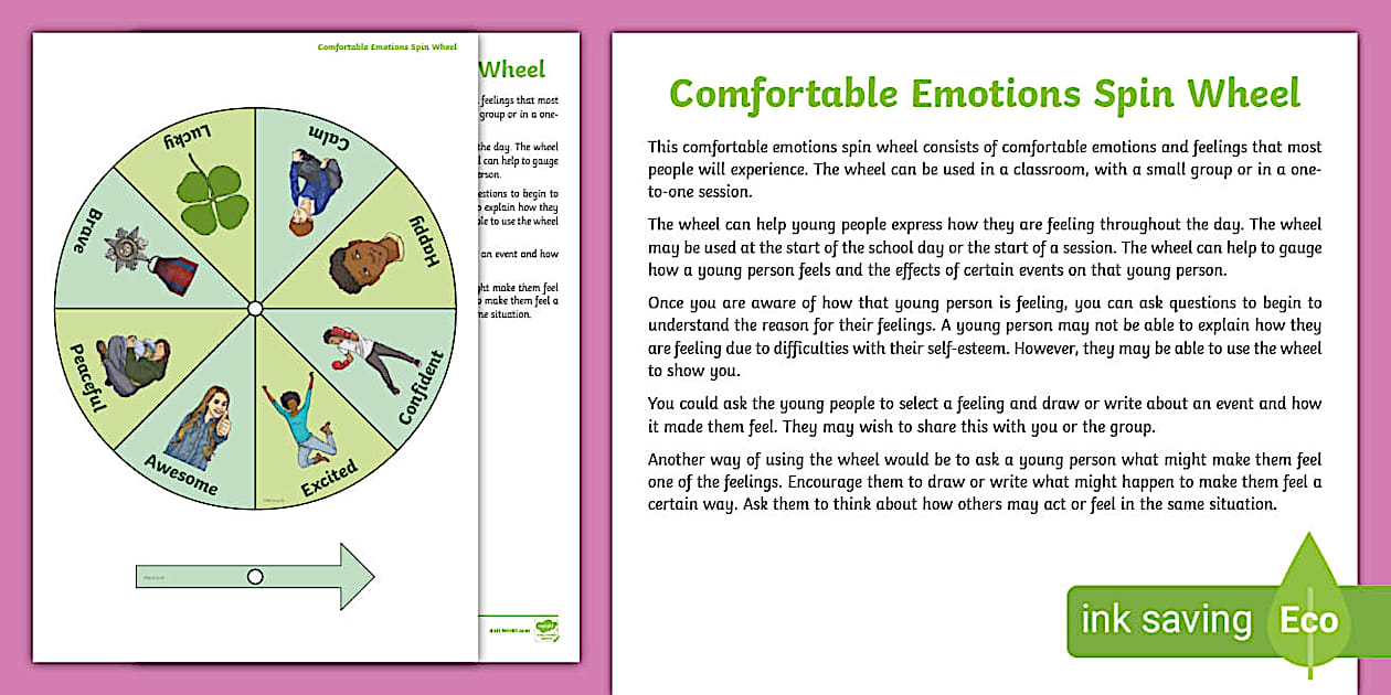 Comfortable Emotions Spin Wheel Activity | Resources | Twinkl