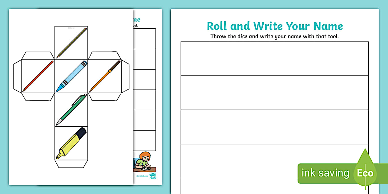 Roll and Write Your Name | Twinkl (teacher made) - Twinkl