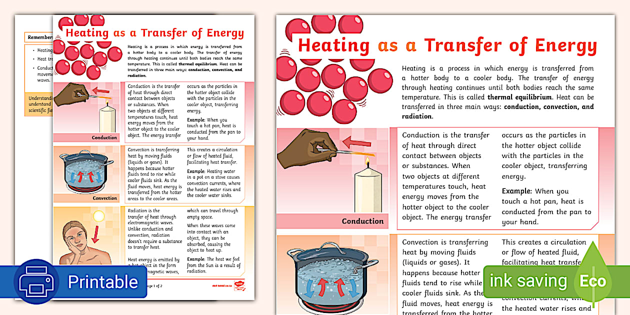 Heating as a Transfer of Energy (teacher made) - Twinkl