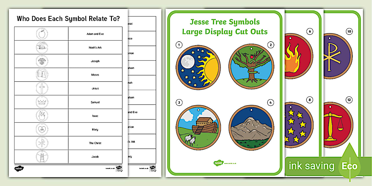 Jesse Tree Symbols Large Display Cut-Out Pack-Irish