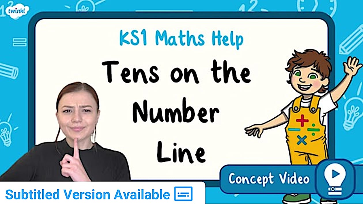 👉 Tens on the Number Line to 100 | KS1 Maths Concept Video