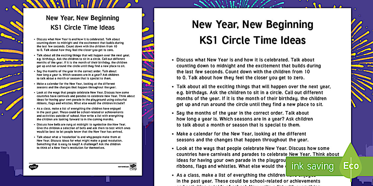 KS1 New Year Circle Time Teaching Ideas (teacher made)