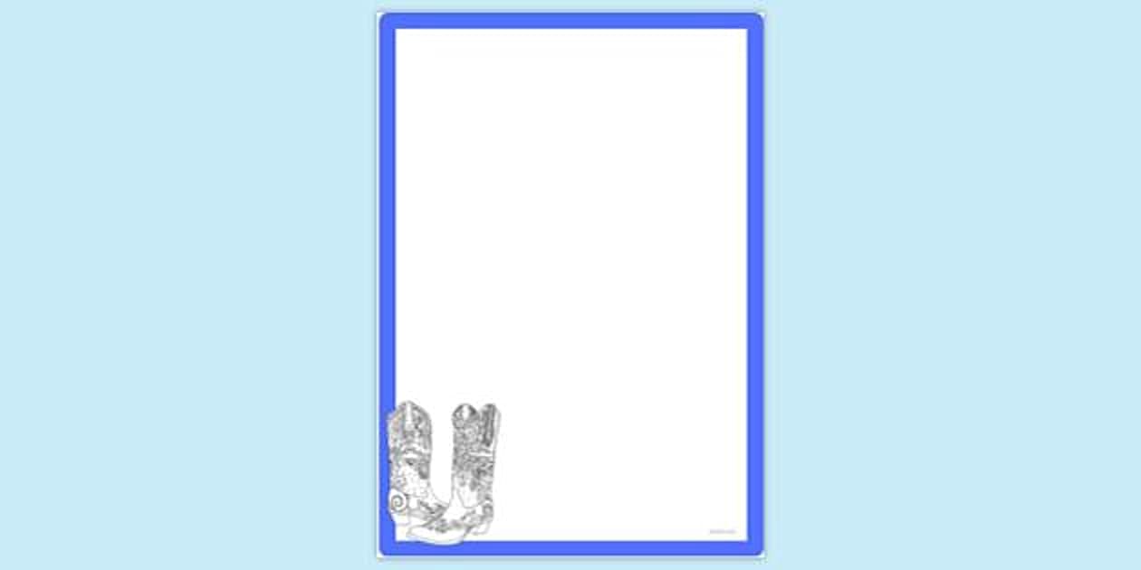 Mindfulness Cowboy Boots Page Border | Page Borders | Twinkl