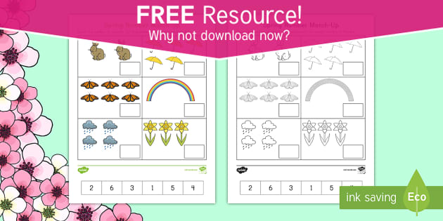 FREE! - Spring Number Match-Up Activity (teacher made)