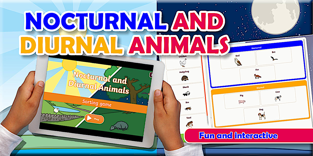 Nocturnal and Diurnal Animals Interactive Sorting Activity