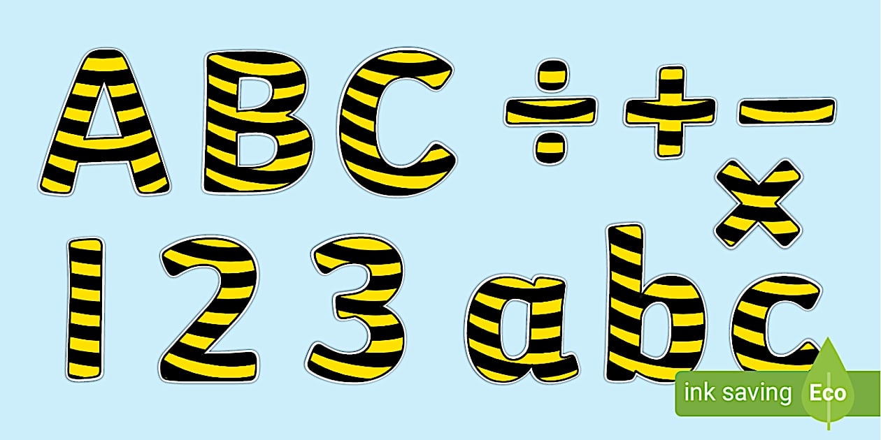 Bee Stripes Display Lettering (Teacher-Made) - Twinkl