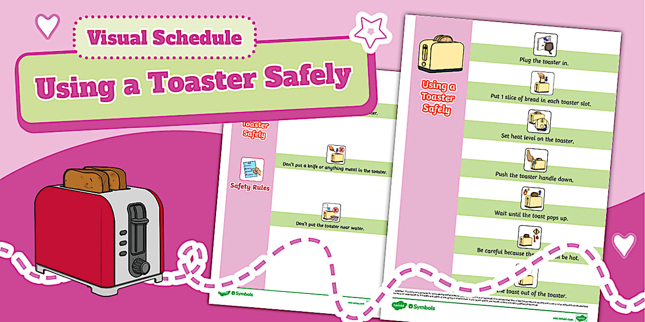 Twinkl Symbols: Using a Toaster Safely Visual Schedule