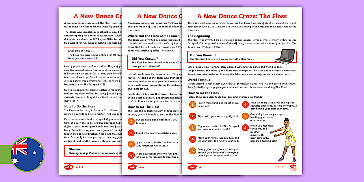 Floss Dance Fact File | A New Craze | Twinkl | PE & Movement