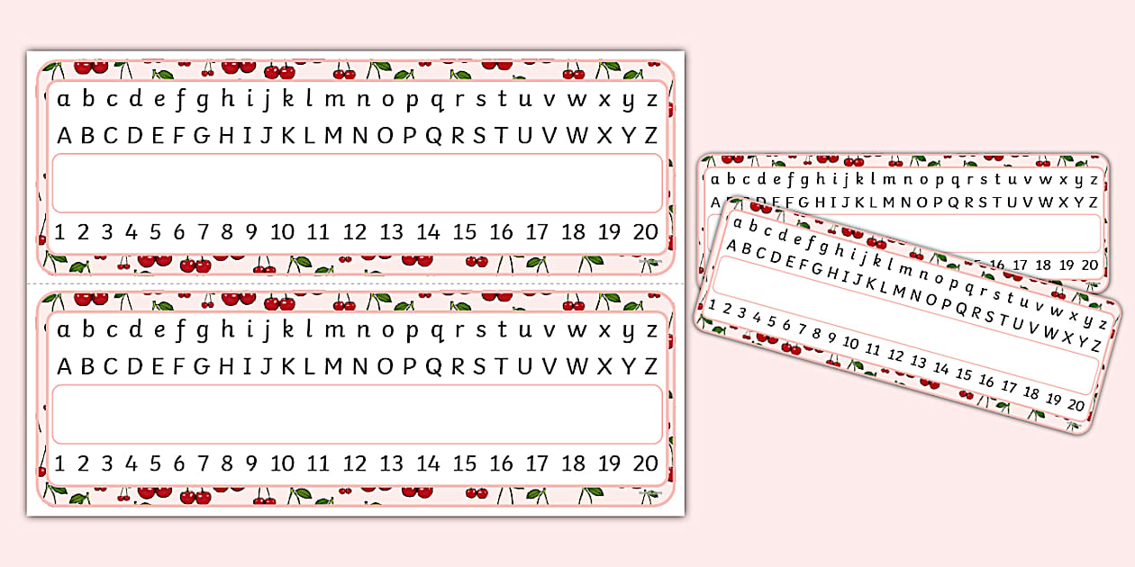 Cherry Themed Number and Alphabet Strips (teacher made)