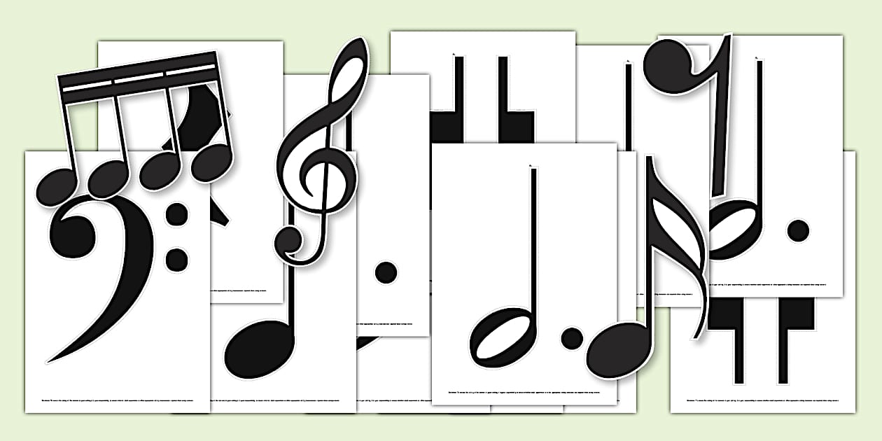 👉 Range of Musical Notes Display Cut-Outs - Twinkl