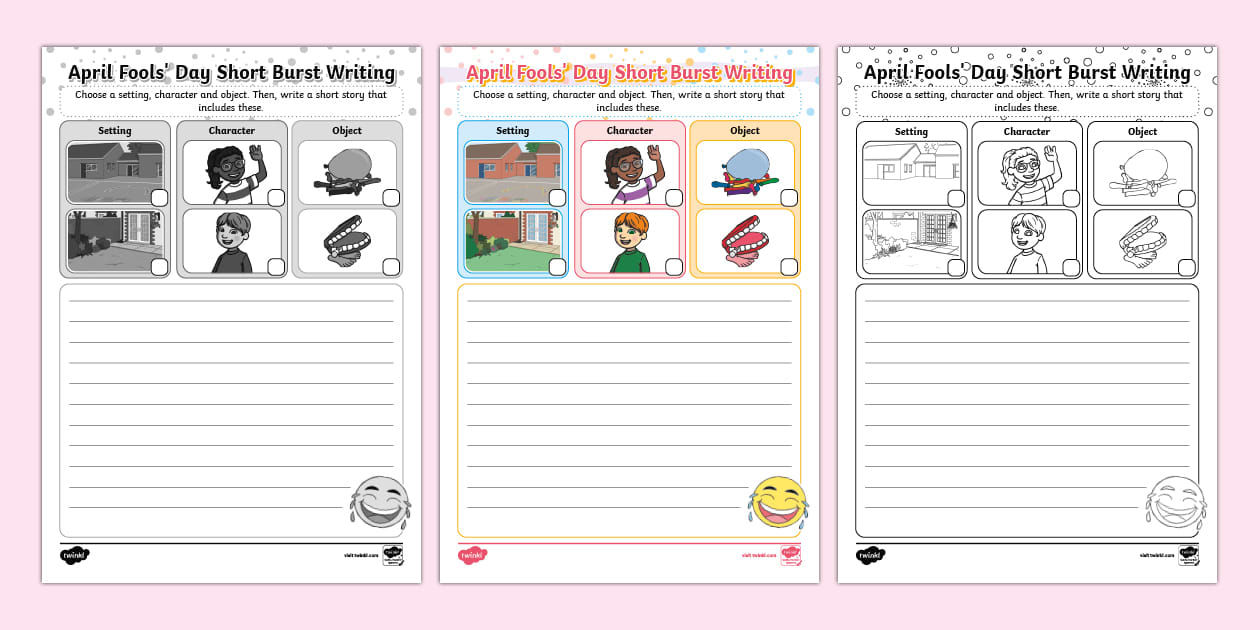 KS1 April Fools' Day Short Burst Writing Template