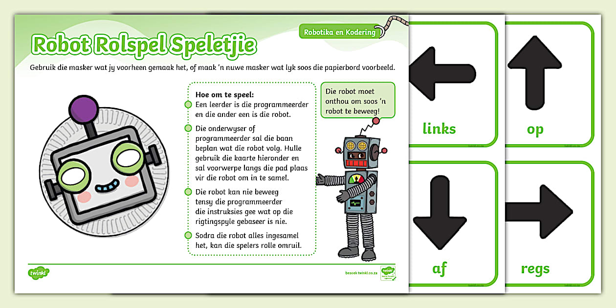 Robotika en Kodering Robot Rolspel Speletjie - Twinkl