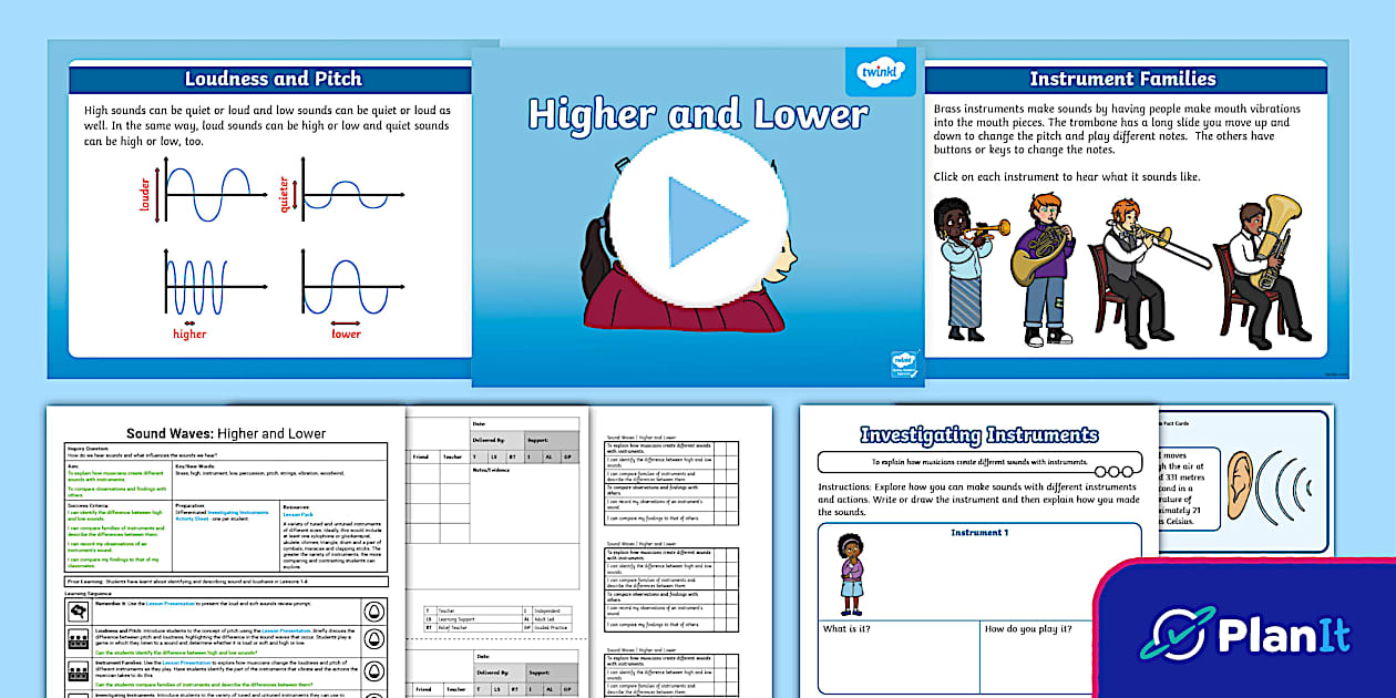 Year 2 Science Sound Waves Lesson 5 Higher and Lower