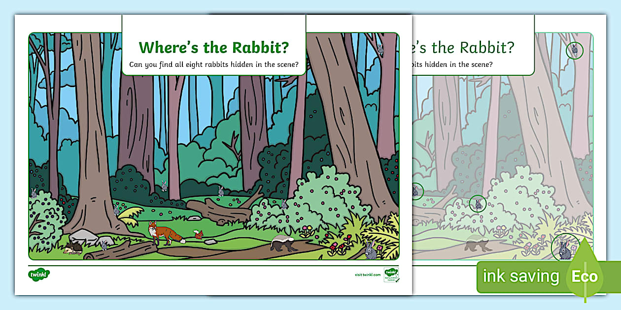 Where's The Rabbit? I Spy Activity (teacher made) - Twinkl