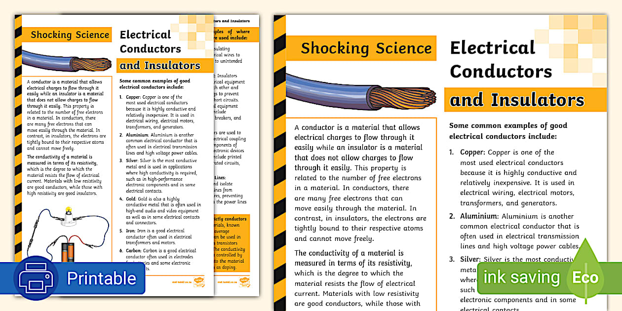 Shocking Science: Electrical Conductors and Insulators