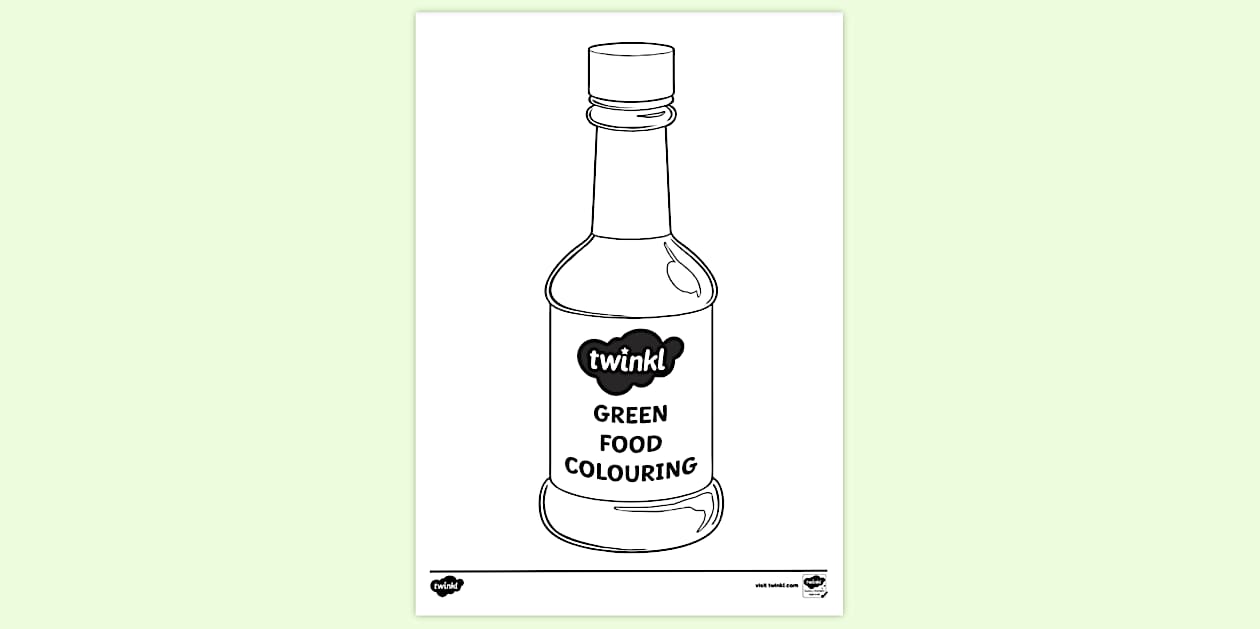 Green Food Colouring | Colouring Sheet - Twinkl