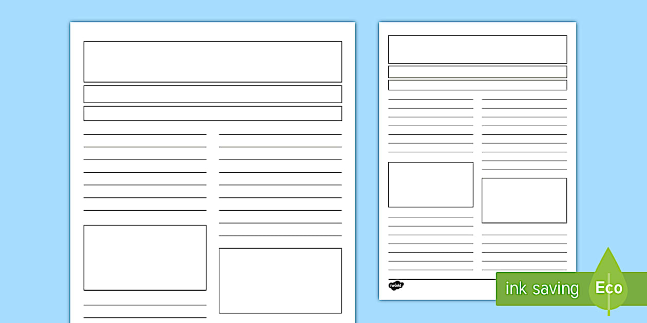 Editable Newspaper Report Writing Template (professor feito)