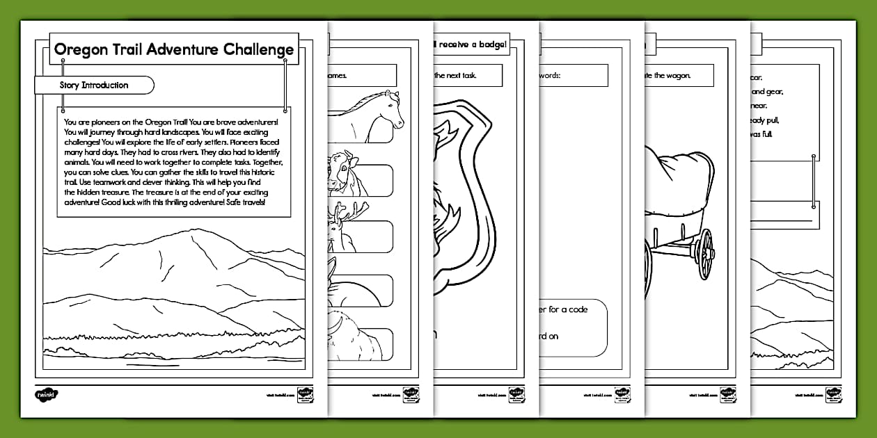 Oregon Trail Adventure Challenge for 1st-2nd Grade - Twinkl