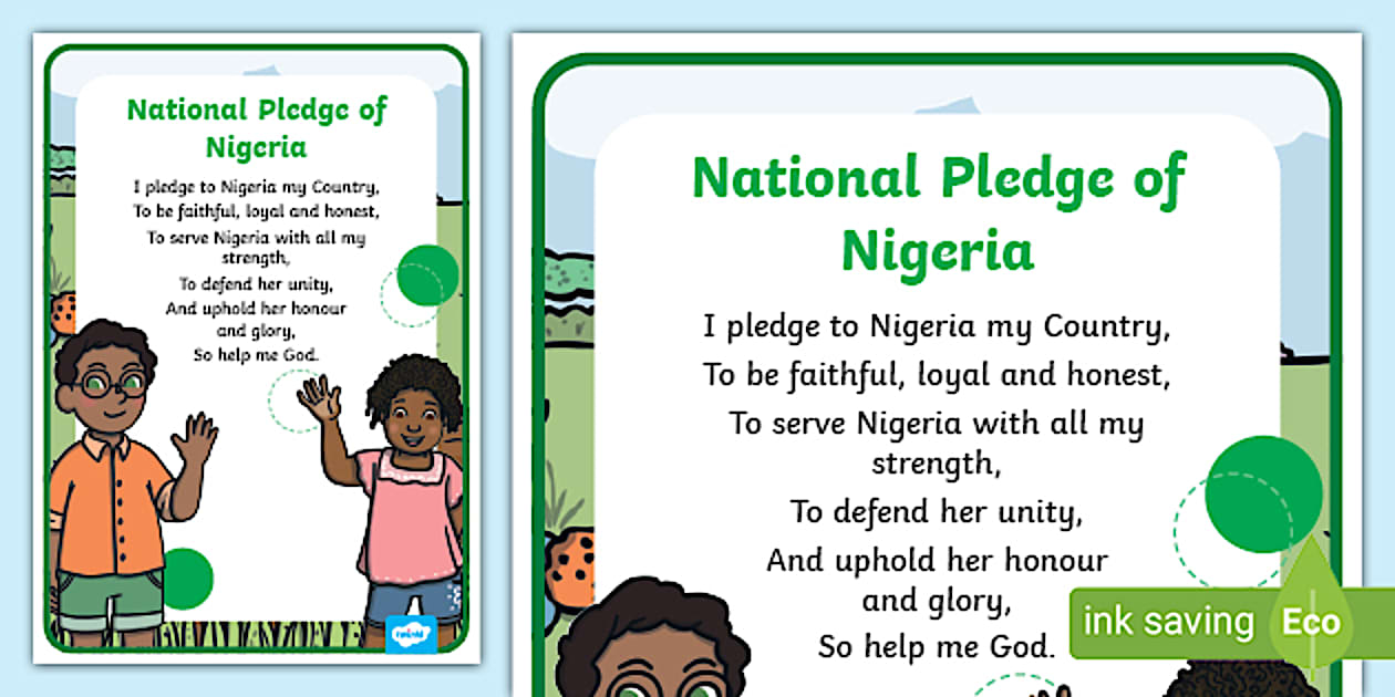 Nigerian National Pledge Poster (teacher made) - Twinkl