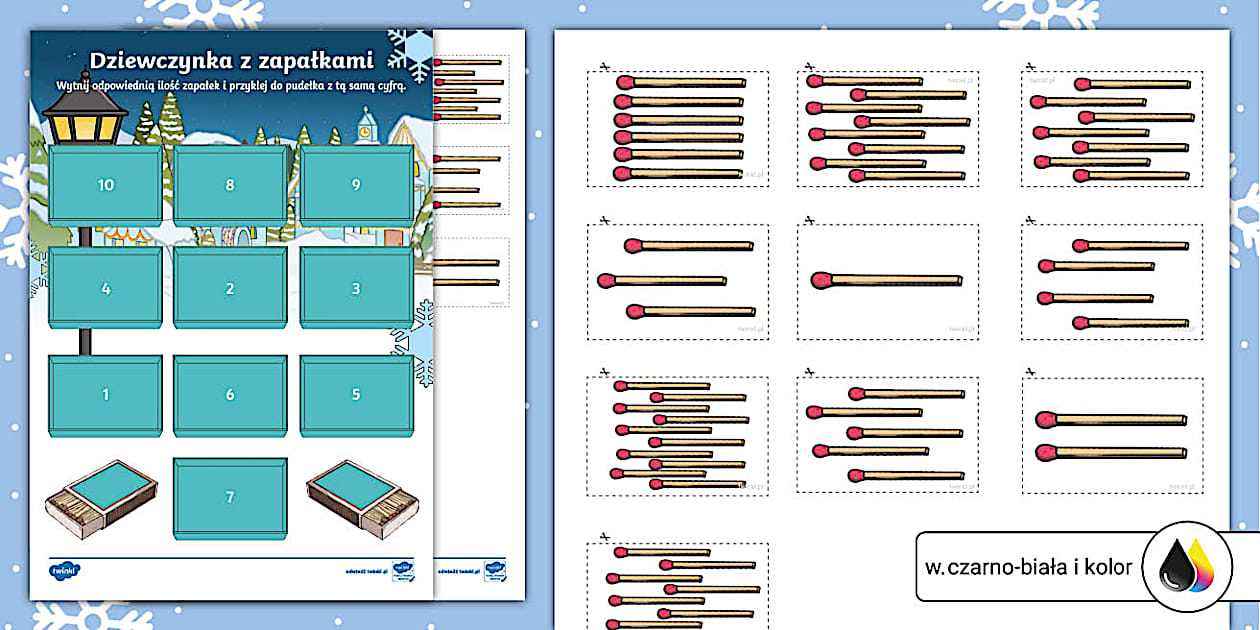 Dziewczynka z zapałkami | Matematyka | Wycinanka - Twinkl