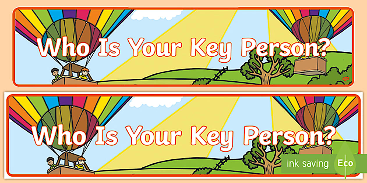Key Person Hot Air Balloons Display Banner (teacher made)