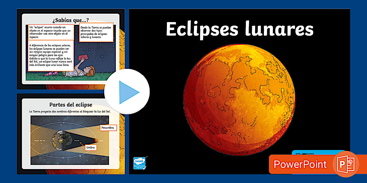Eclipse lunar - PowerPoint (teacher made) - Twinkl