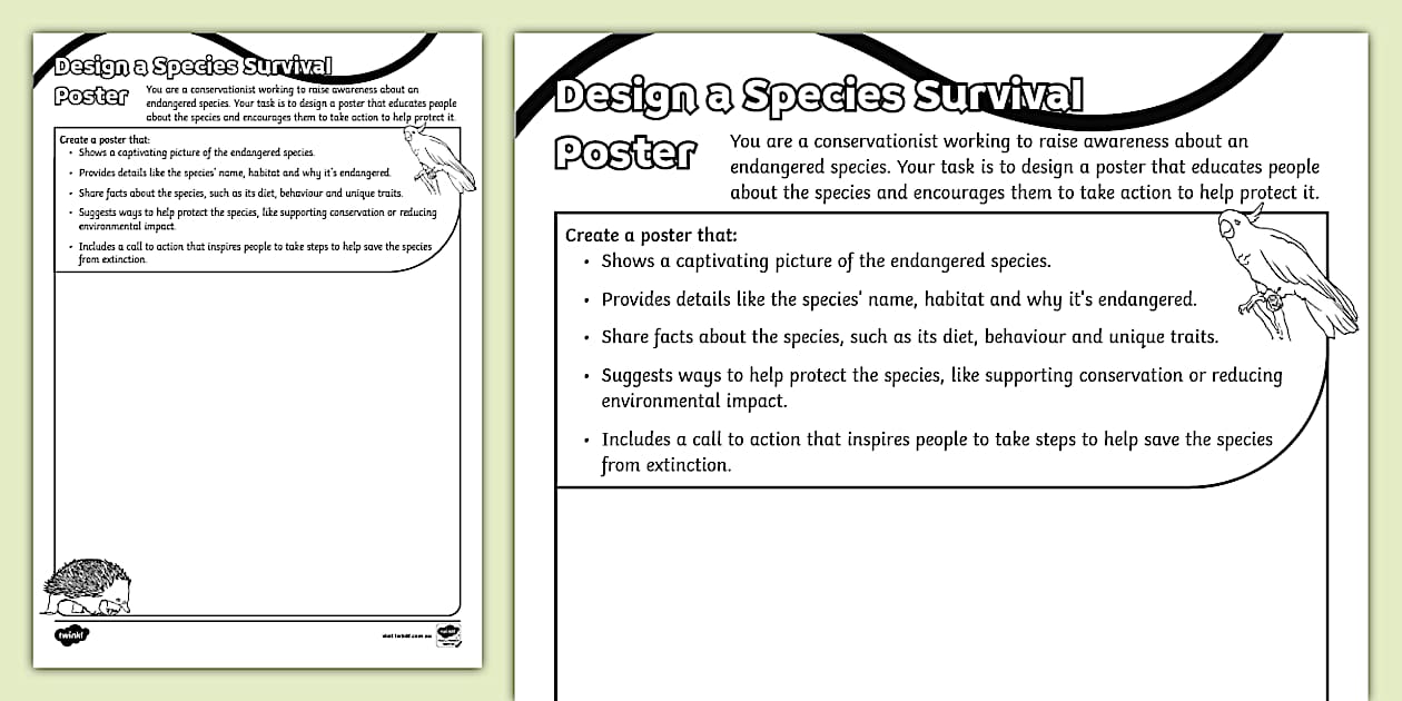 Design a Species Survival Poster (professor feito) - Twinkl