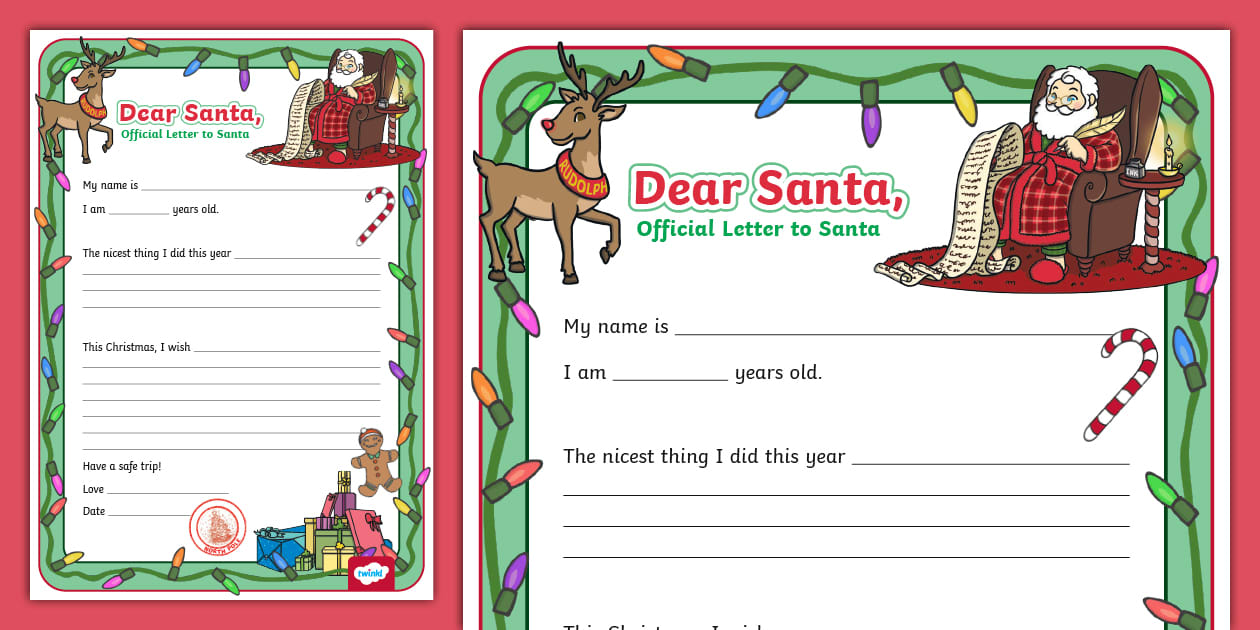Letter to Santa (teacher made) - Twinkl