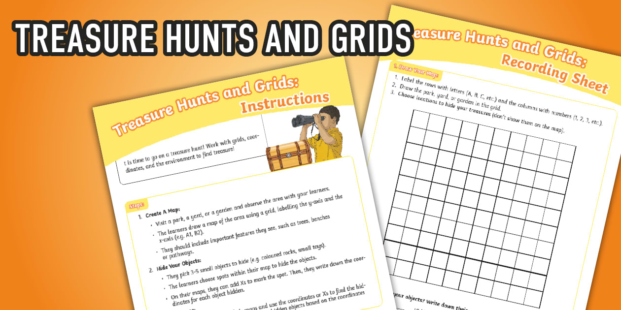 Outdoor Math Activity: Treasure Hunts Grids