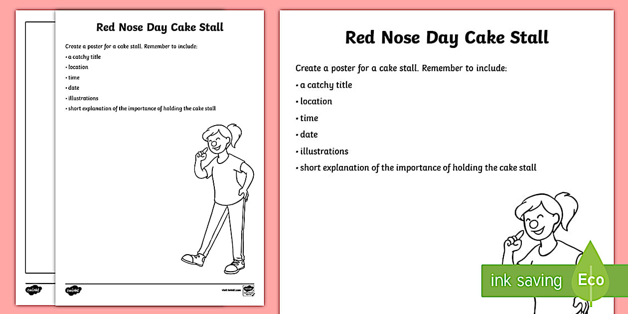 Red Nose Day: Create Your Own Cake Stall Poster - Twinkl