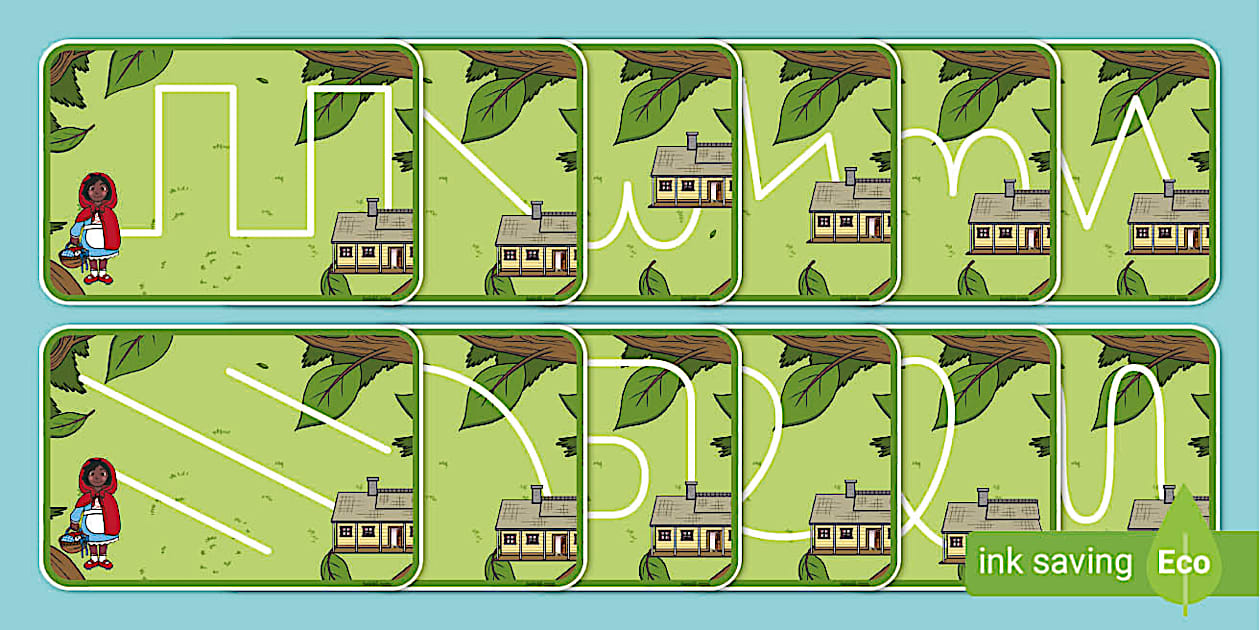 Little Red Riding Hood Mark-Making Pattern Cards - Twinkl