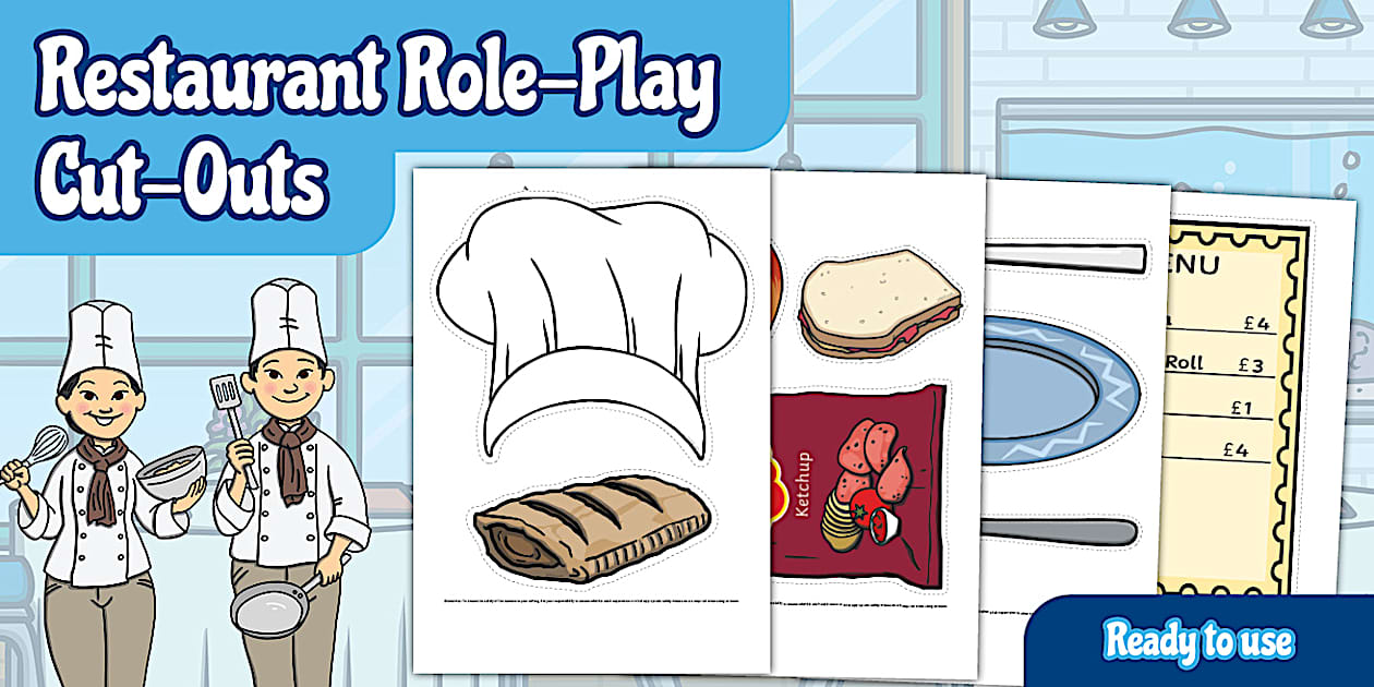 Restaurant Role-Play Cut-Outs