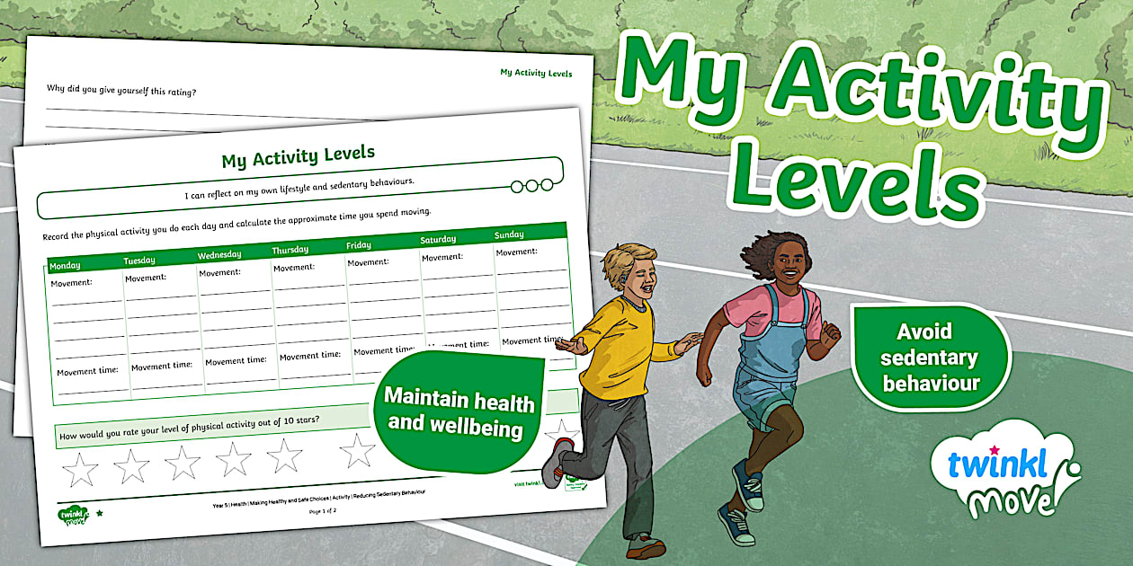 My Activity Levels - Health Activity Sheet